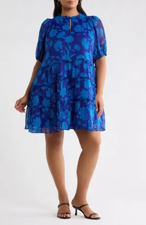SUGARLIPS Elenia Tiered Shift Minidress