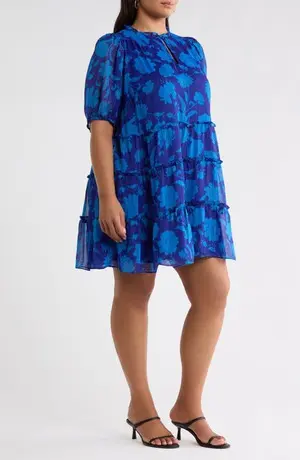 SUGARLIPS Elenia Tiered Shift Minidress