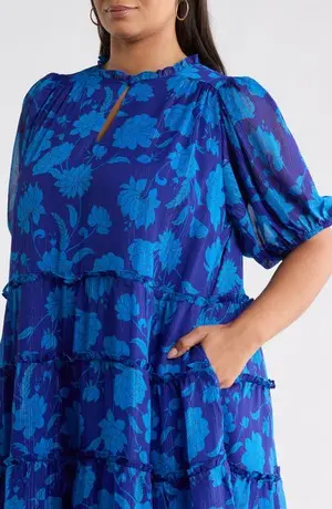 SUGARLIPS Elenia Tiered Shift Minidress