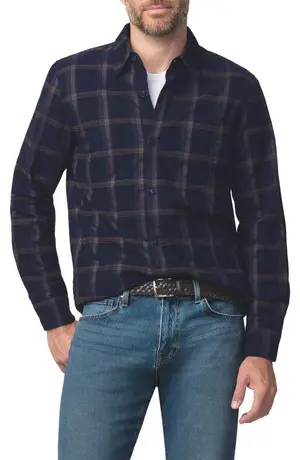 Joe's Jeans Plaid Corduroy Shirt - Navy Multi