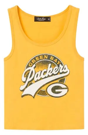 Junk Food Green Bay Packers Cropped Tank - Mustard