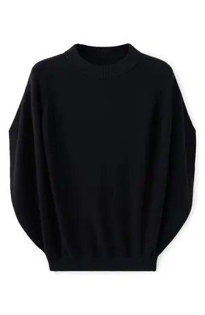 Mango Crewneck Cotton Ribbed Sweater - Black