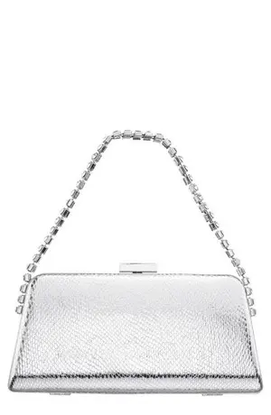 Nina Darsie-d Metallic Clutch - Silver