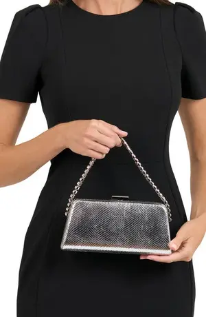 Nina Darsie-d Metallic Clutch - Silver
