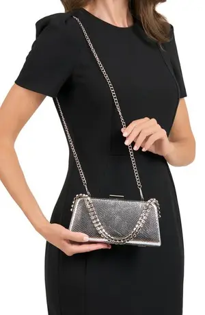 Nina Darsie-d Metallic Clutch - Silver