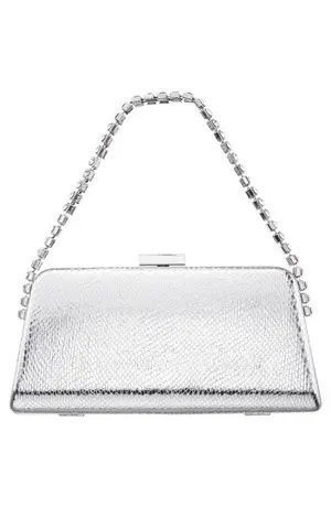 Nina Darsie-d Metallic Clutch - Silver