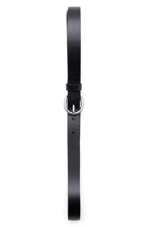Mango Leather Narrow Belt - Brown