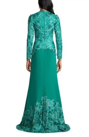 Tadashi Shoji Mireille Embroidered Tulle Gown