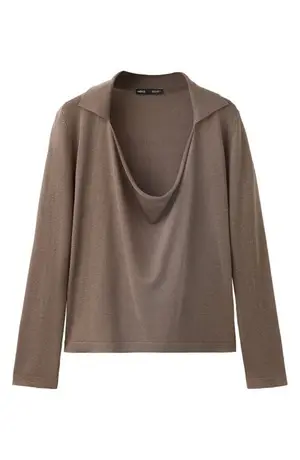 Mango Draped Neck Sweater