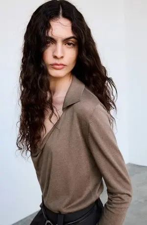 Mango Draped Neck Sweater