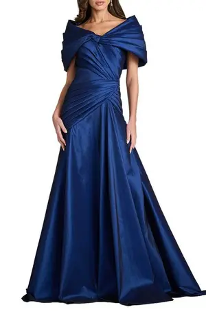 Tadashi Shoji Romina Draped Taffeta Gown