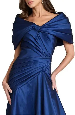 Tadashi Shoji Romina Draped Taffeta Gown