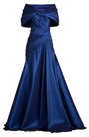 Tadashi Shoji Romina Draped Taffeta Gown