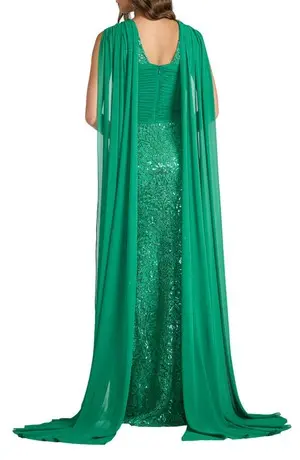 Tadashi Shoji Albioin Sequin Embroidered Sash Gown