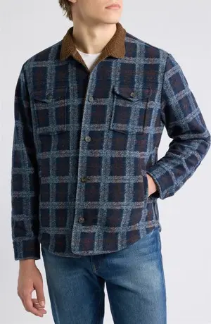 Johnnie-o Wool Blend Plaid Shirt Jacket