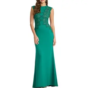 Tadashi Shoji Gant Embroidered Crepe Gown