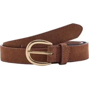 Mango Suede Leather Belt Brown