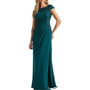 Tadashi Shoji Johari Embroidered Illusion Gown