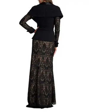Tadashi Shoji Carlotta Lace Two-piece Illusion Gown