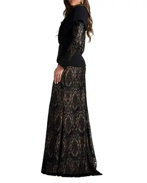 Tadashi Shoji Carlotta Lace Two-piece Illusion Gown