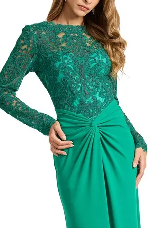 Tadashi Shoji Lysandra Embroidered Crepe Gown