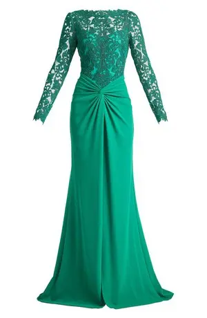 Tadashi Shoji Lysandra Embroidered Crepe Gown