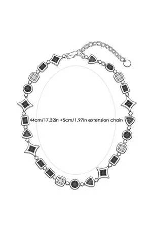 MODENAIRE Geometric Crystal Statement Collar Necklace