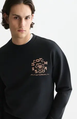 Scotch & Soda Amsterdam Cotton Graphic Sweatshirt - Meteorite
