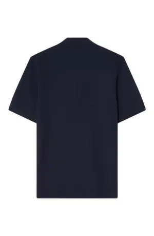 Robert Talbott Westin Textured Cotton Zip Polo - Navy