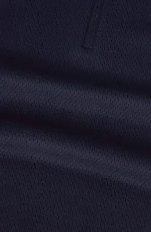 Robert Talbott Westin Textured Cotton Zip Polo - Navy