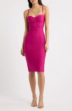 HELLO MOLLY Bodycon Energy Bandage Dress - Pink