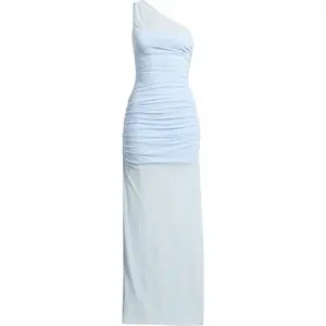 HELLO MOLLY Beachfront Soire One-shoulder Ruched Gown - Blue
