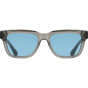 FERRAGAMO Gancini 54mm Rectangle Sunglasses - Transparent Grey