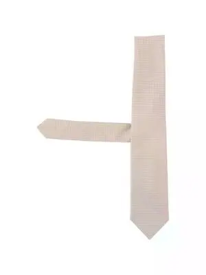 BOSS Micro-patterned Silk Tie - Neutrals