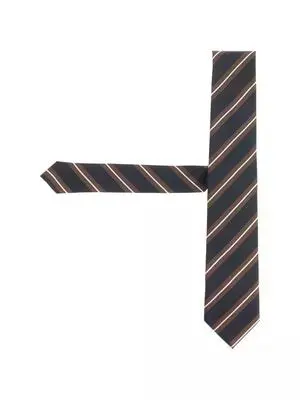 BOSS Silk-blend Tie With Diagonal Stripes - Blue