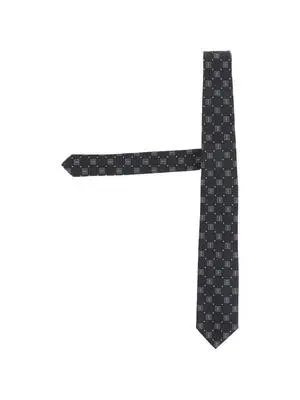 BOSS Geometric-pattern Tie - Black