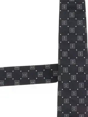 BOSS Geometric-pattern Tie - Black