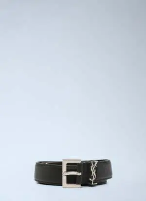 Saint Laurent Cassandre Thin Belt - Black