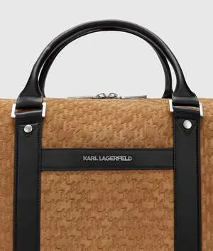 Karl Lagerfeld K/monogram Suede Weekender Bag - Caramel