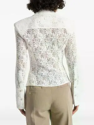 Manière De Voir Sila Wide Shoulder Lace Angled Shirt