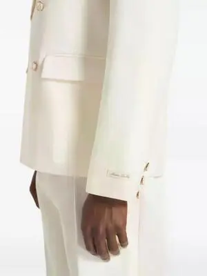 Manière De Voir Didier In Off White Double-breasted Tailored Suit Blazer