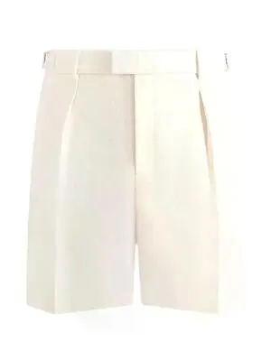 Manière De Voir Marin In Cream Twill Pleated Shorts - Neutrals