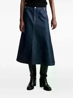 A.p.c. Flared Skirt In Indigo Japanese Denim