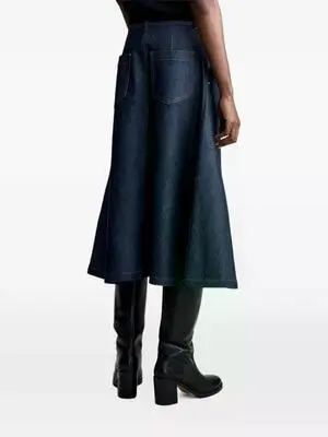 A.p.c. Flared Skirt In Indigo Japanese Denim