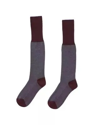 ANT45 Textured-knit Ribbed-cuff Socks - Red