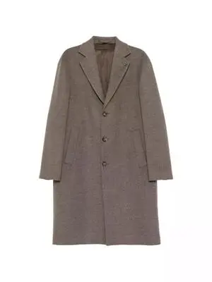 LARDINI Single-breasted Notched-lapels Coat - Neutrals
