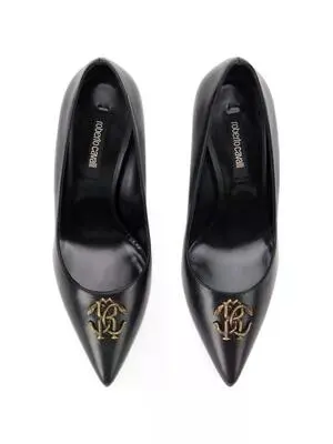 Roberto Cavalli Rc Monogram Leather Pumps