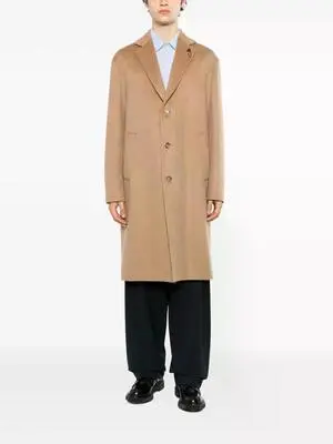LARDINI Single-breasted Notched-lapel Coat - Neutrals
