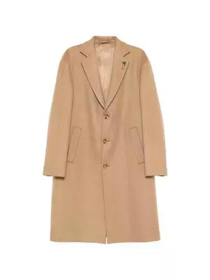 LARDINI Single-breasted Notched-lapel Coat - Neutrals