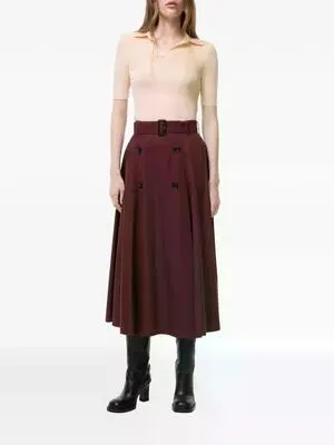 Burberry Tropical Gabardine Trench Midi Skirt